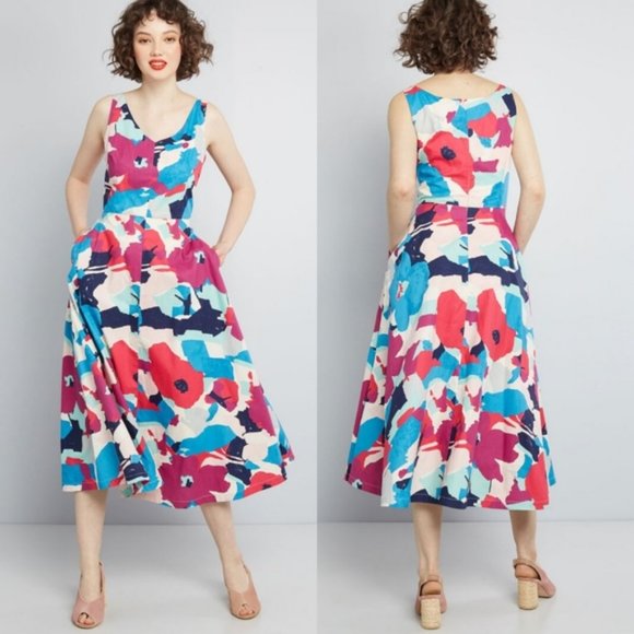 Modcloth | Dresses | Miss Magnificent Midi Dress Modcloth X Emily Fin ...